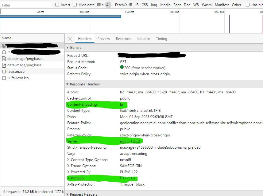 Docker Nginx HTTP/3 and Brotli